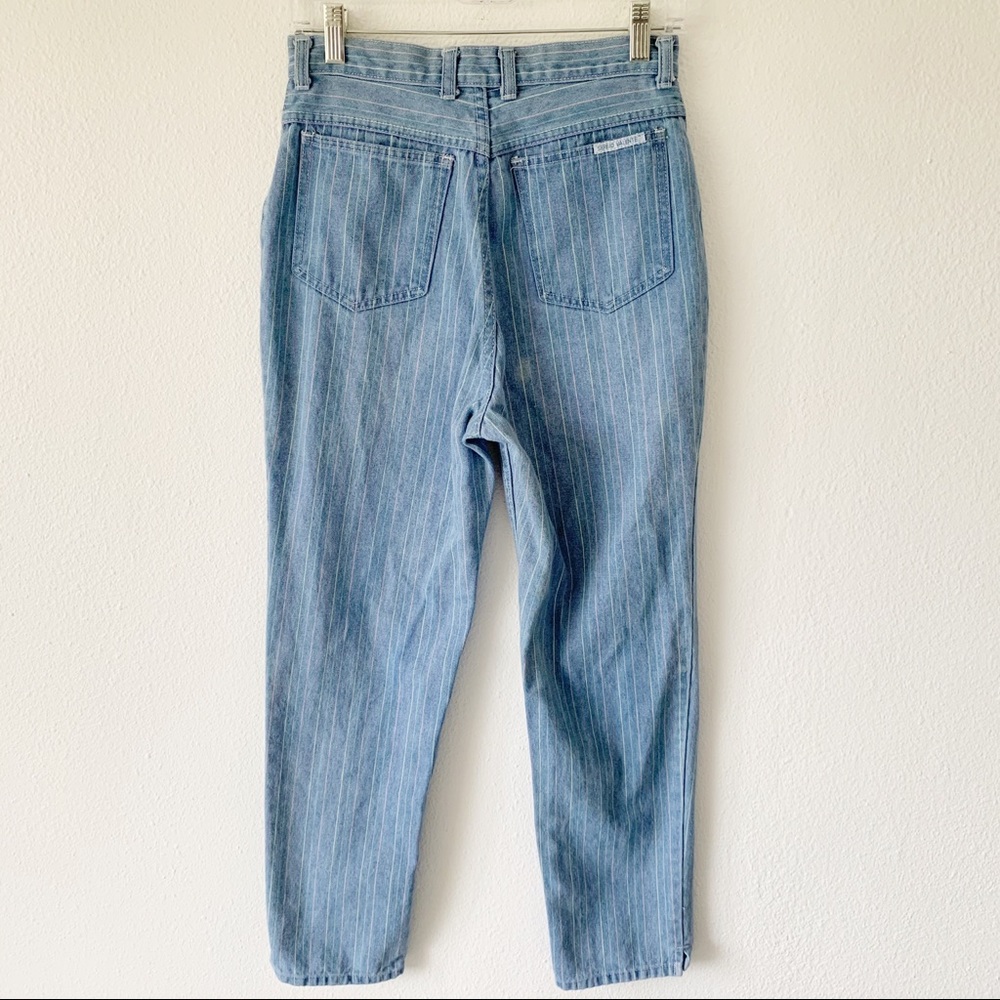 Sergio Valente Vintage Pinstriped Light Blue Jeans - Gem